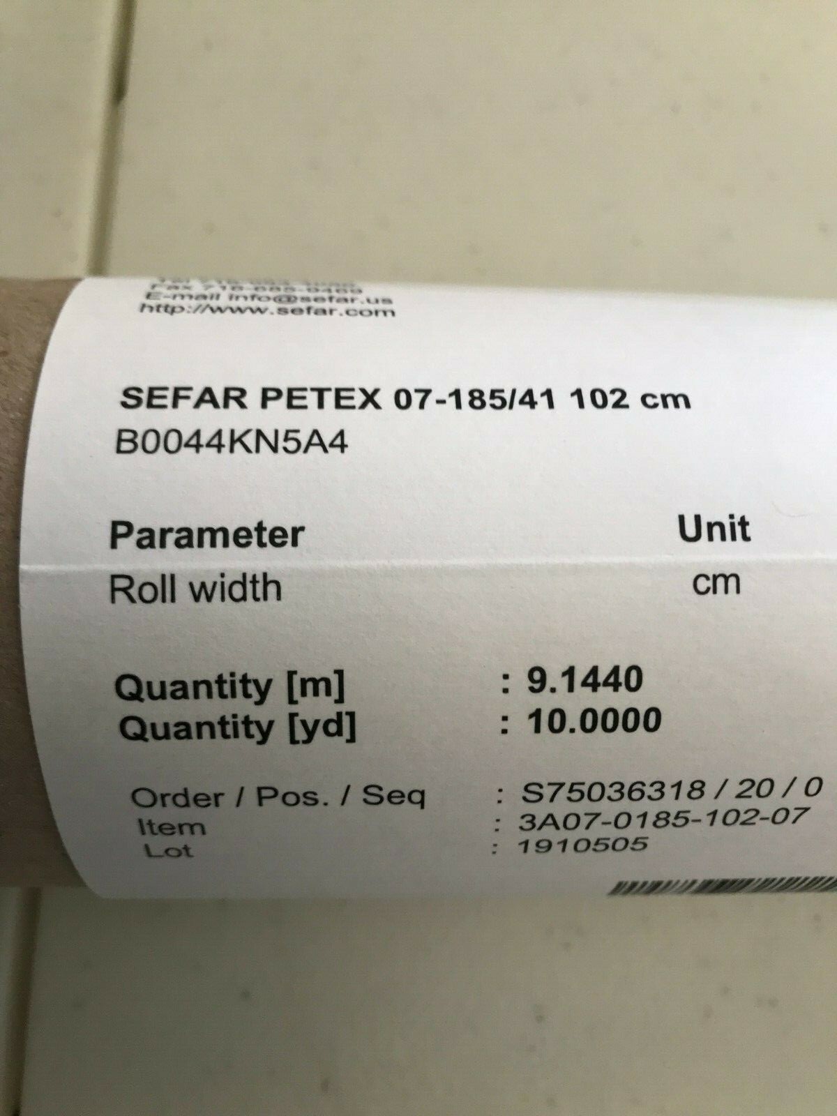 Sefar 07-185/41, Mesh Filtering Screen 185 Micron, Open Area 41%, W 40 ...