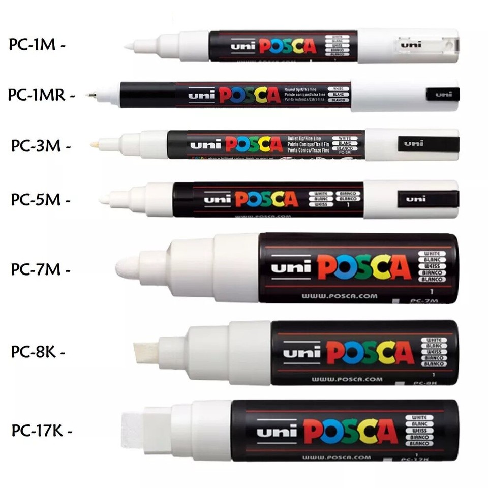 Uni Posca Paint Marker Pen Permanent Waterproof Fabric Glass Metal ...