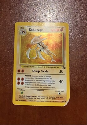Pokémon TCG Kabutops Fossil 9/62 Holo 1st Edition Holo Rare Damaged | eBay