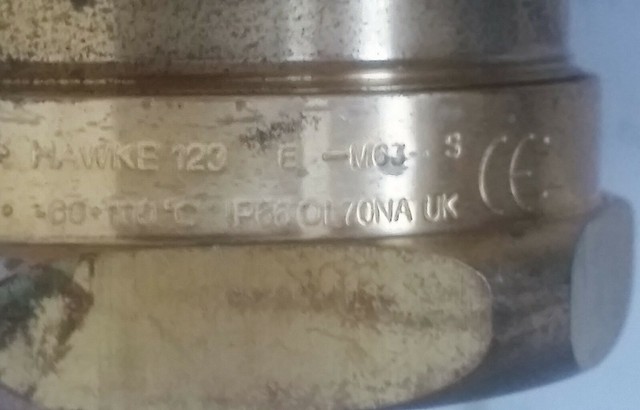 Hawke 123 E M63 Brass Cable Gland Hbg12363e Deluge Not CMP Peppers ...