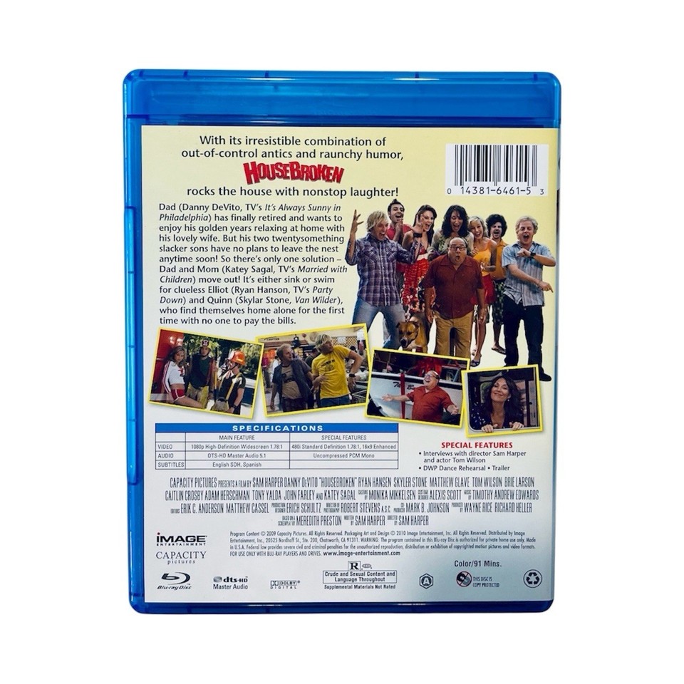 HOUSEBROKEN (Blu-ray 2009) Danny DeVito Brie Larson Katey Sagal OOP ...