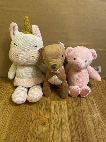 Baby Girl's Stuffed Animals Toy Lot Bundle Rattle Plushies. Babies R Us ...