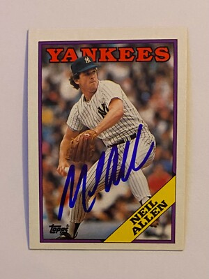 Neil Allen Signed Topps #384 1988 Card New York Yankees Auto MLB RAD | eBay