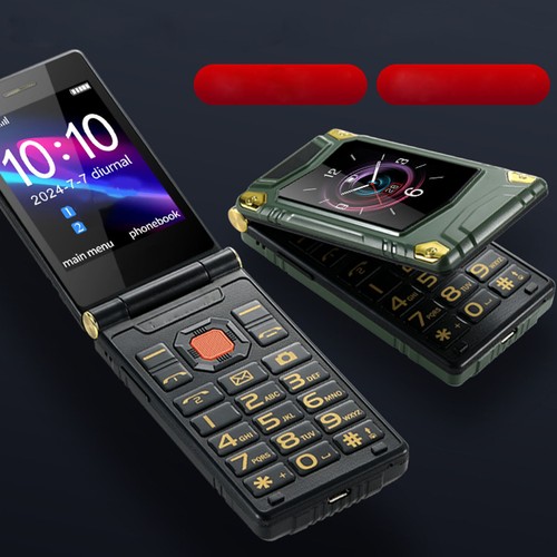 Flip Phone Big Fonts 4G Flip Phone Dual SIM Dual Standby Double Screen ...
