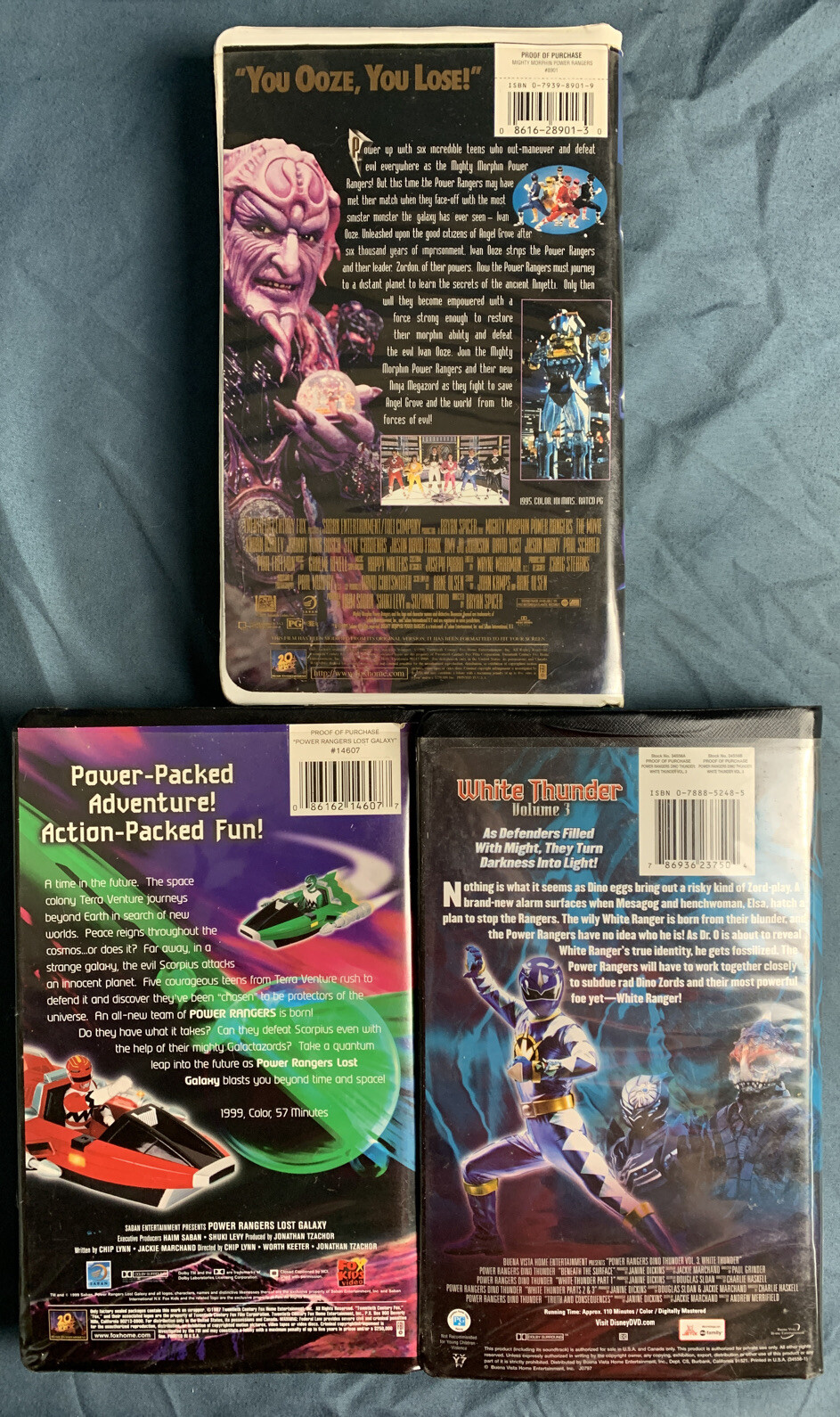 Lot 3 Power Rangers The Movie / Lost Galaxy / Dino Thunder Vol 3 VHS ...