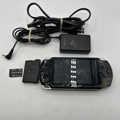 Sony Playstation Portable Black PSP-1001 Handheld Console System +2GB ...