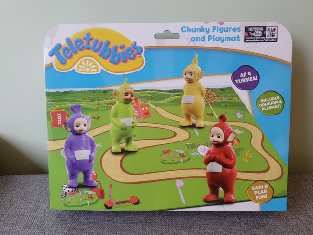 Teletubbies 4 Chunky Figures & Playmat Teletubby Playset 18 Months Kids ...