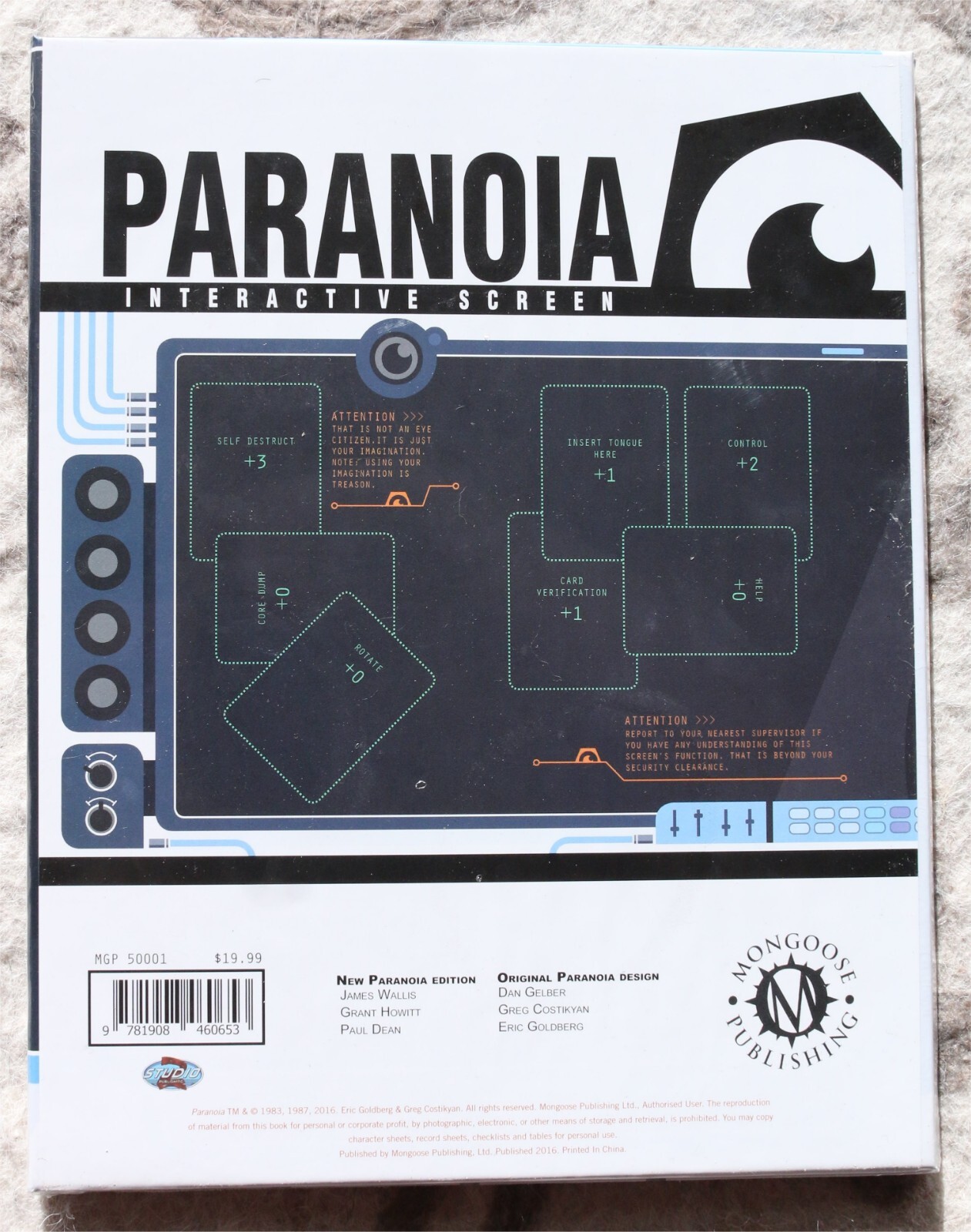 Mongoose Publishing Paranoia RPG Interactive Screen - Brand new, sealed ...