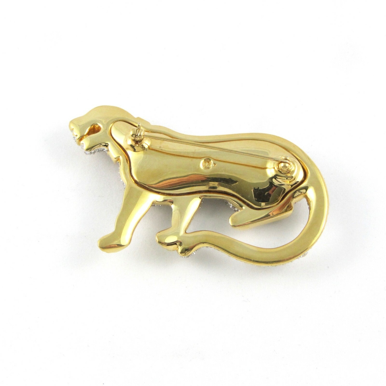 Swarovski Crystal Leopard Brooch Pin Gold Plated - Gem