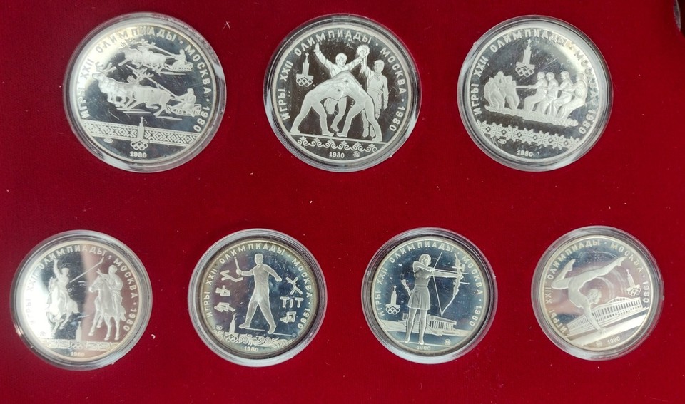 USSR 1980 Russian Olympic Silver Proof Coin Set 28 Coins over 20 oz ...