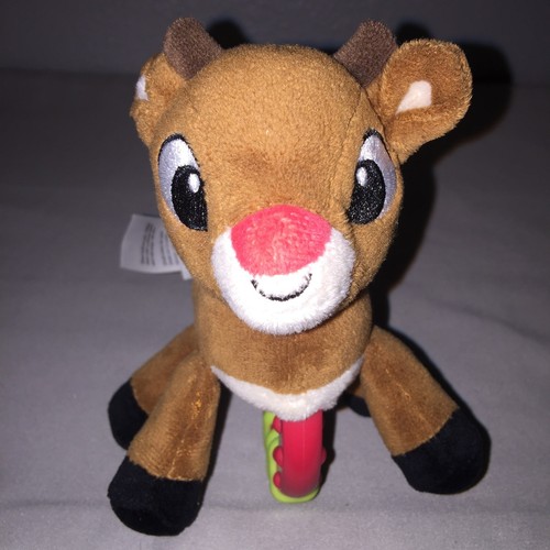 XMAS PLUSH Rudolph The Red-Nosed Reindeer Baby Teething Ring / Rattle ...