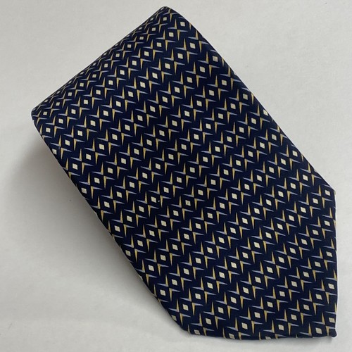 PERRY ELLIS PORTFOLIO Tie Men's Silk Necktie Geometric Blue Gold Made ...