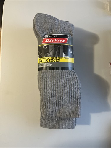 Dickies Socks Mens 6-12 Gray Industrial Strength Work Socks 3 Pair Crew ...