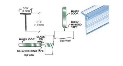 CRL Translucent Vinyl Edge "T" Wipe for 7/16" Maximum Gap - 95 in long ...