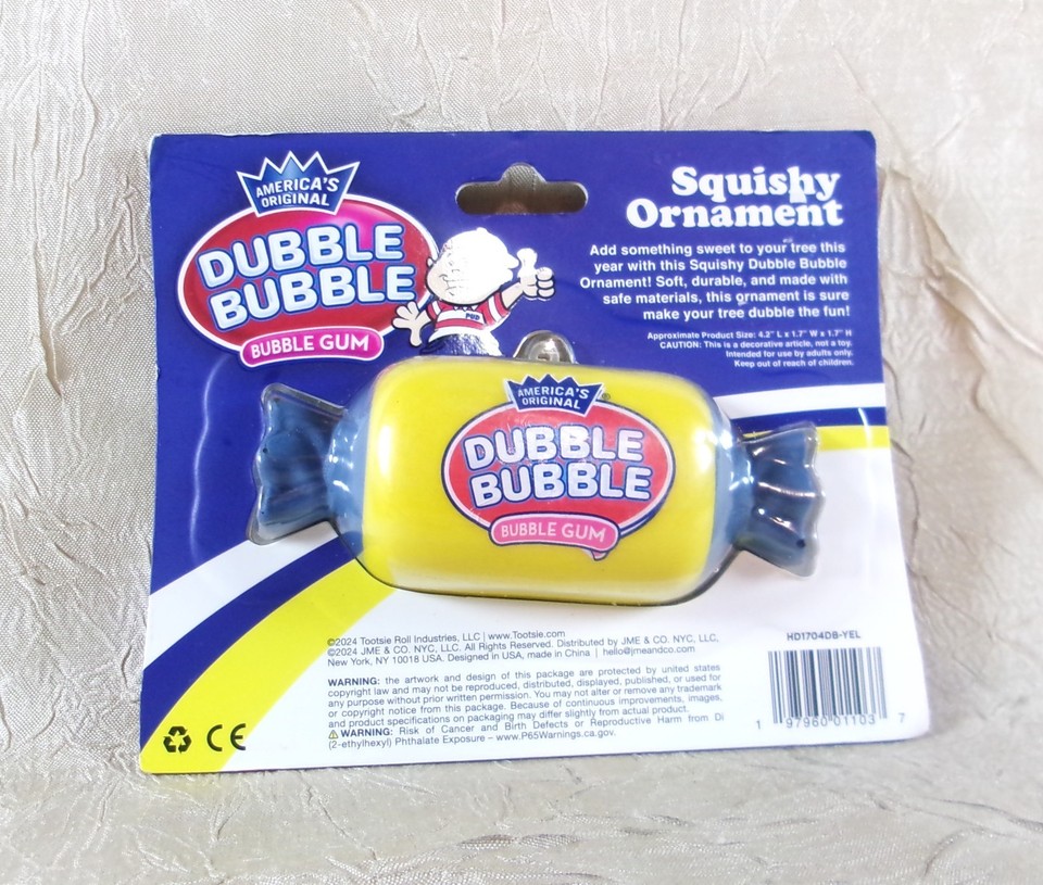 Dubble Bubble Gum Squishy Candy Christmas Holiday Ornament New - SEE ...