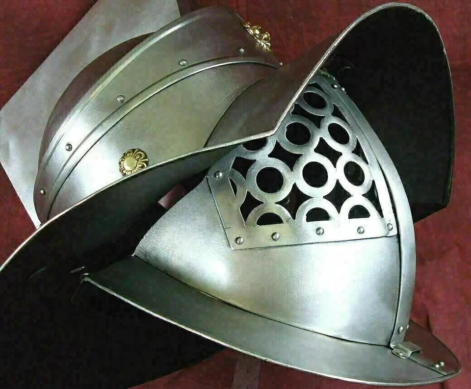 18G Medieval SCA LARP Fabri Armour Murmillo Gladiator Helmet Engraved ...