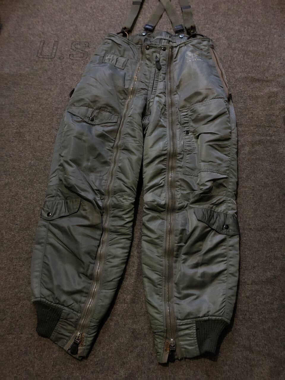 Vintage 50s Korean Era USAF Flight overall pants+ Sus… - Gem