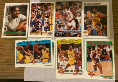 Magic Johnson - 10 retro NBA basketball cards, Los Angeles Lakers ...