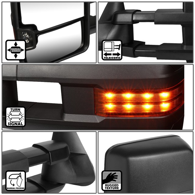 for 03-07 GM Gmt800 Extendable Arm LED Signal Light Rear View Towing ...