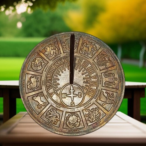 Decorative Garden Sundial, Brown, Unique look with stylish design ''13 ...