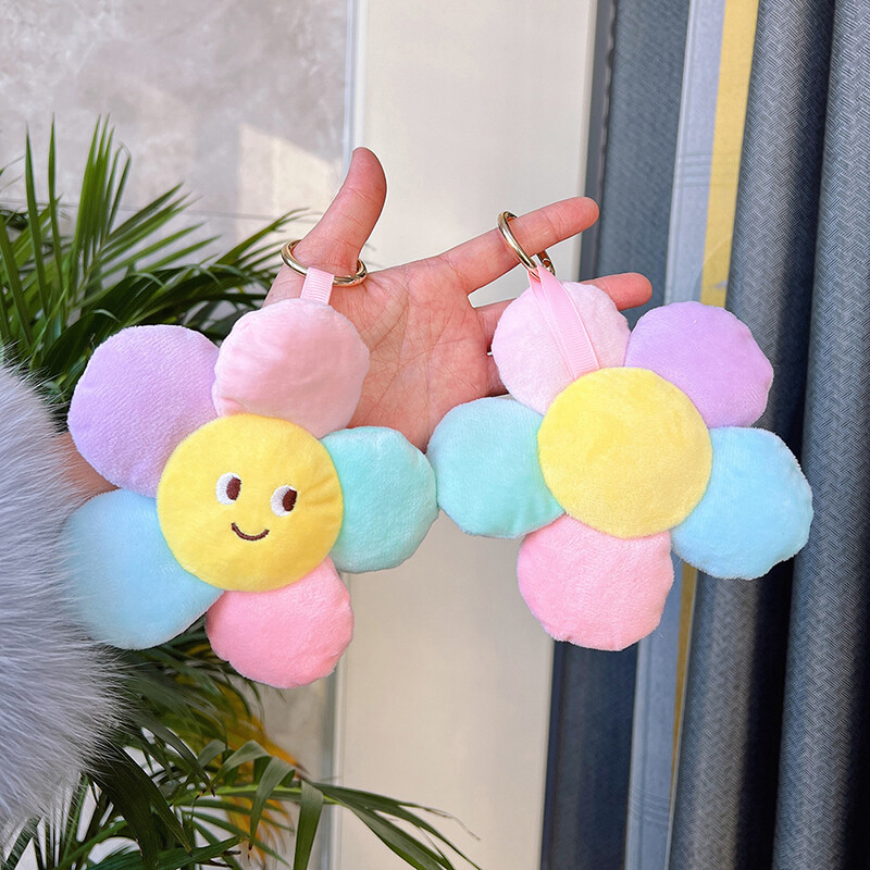 Plush Keychains Cute Sun Flower Car Key Chain New Sunflower Plush ...