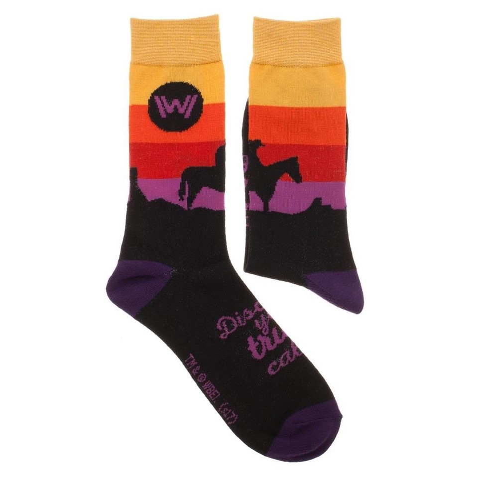 WestWorld 1 Pair Men's Crew Socks HBO West World Cowboy Sunset Souvenir ...