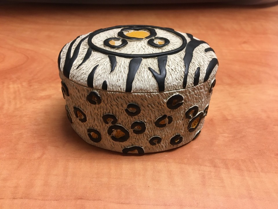 Walt Disney Animal Kingdom Leopard Print Trinket Box RARE | eBay
