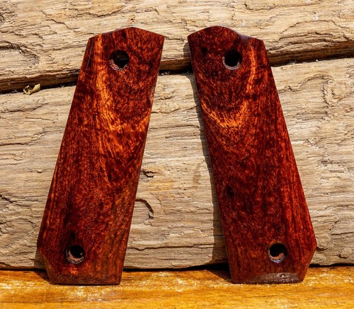 Ed Brown 1911 Bobtail Gold Amboyna Burl Lumber Wood Grips Fits Custom ...