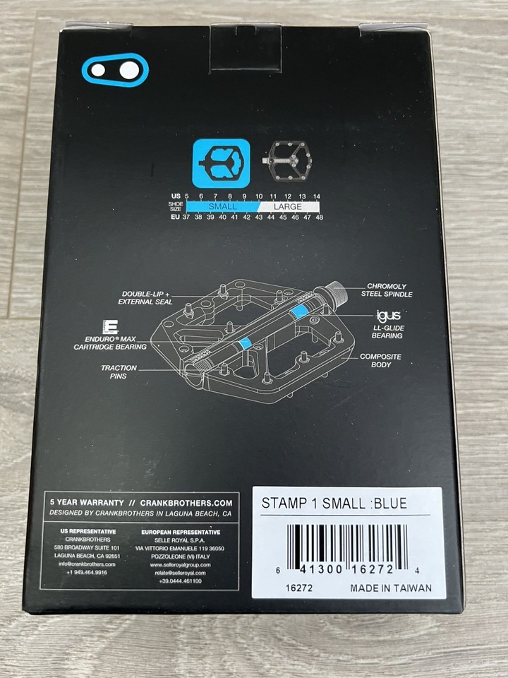 Crank Brothers Pedals Stamp 1 Blue Flat MTB Small S | eBay