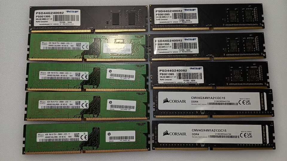 33pc lot 4GB DDR4 Mixed Memory Lot; 2133 / 2400 / 2666. Desktop Ram ...
