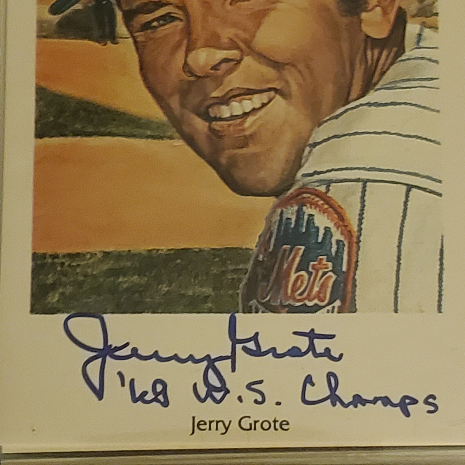 Jerry Grote 1969 New York Mets Ron Lewis Auto Postcard 1994 69 WSC ...