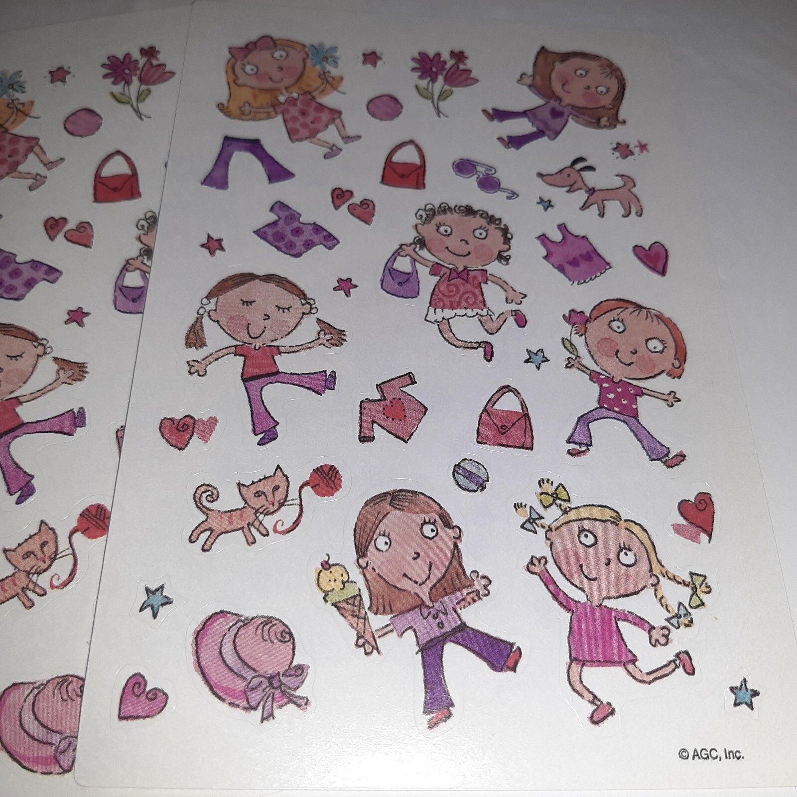 Vtg AGC Fun Girls Sticker Activity Sheet Paper Doll/Dress Up x2 Sheets ...
