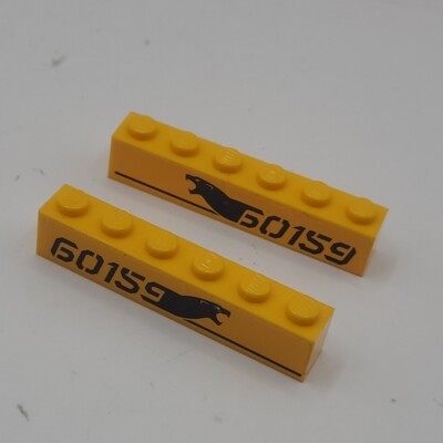 LEGO 1x6 Brick Bright Light Orange Jungle Decal Sticker "60159" Part ...