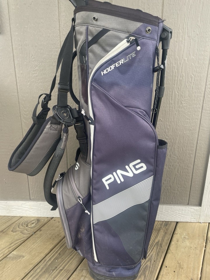 Ping Hoofer Lite Carry Stand Golf Bag 4-Way Blue Gray Missing Leg | eBay