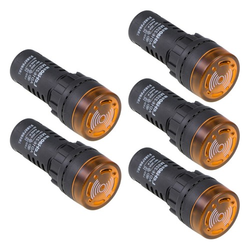 5pcs AC/DC 110V Indicator Light with Buzzer Yellow Flashing Alarm 22mm ...