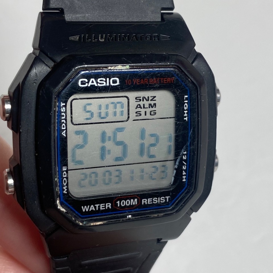 Casio Illuminator W-800H Digital Watch Black 3240 100M Water Resist ...