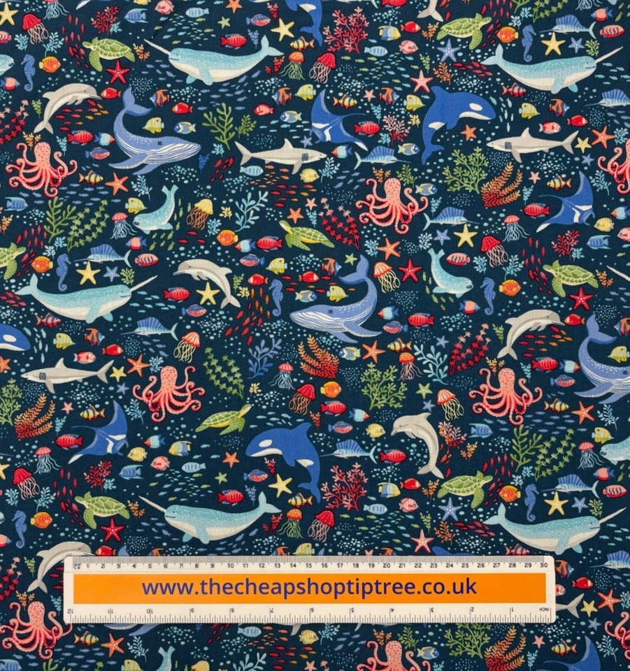 Seaside Cotton Fabric Mixed Ocean Nautical Sea Beach Patchwork Craft ...