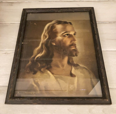 Vintage 1941 Warner Sallman Jesus Head of Christ 8 X 10 Kriebel Bates ...
