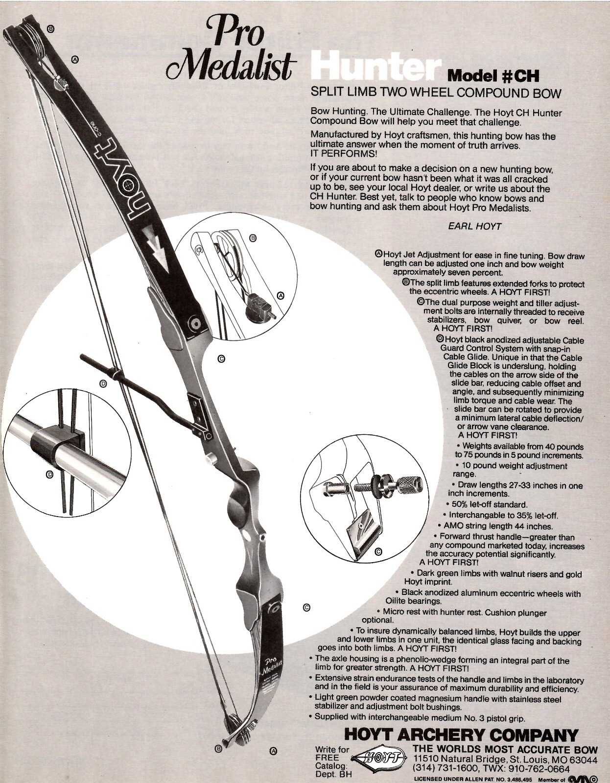 VINTAGE 1982 HOYT ARCHERY COMPOUND BOW HUNTING PRINT AD | eBay