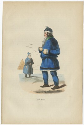 Antique Print of Laplanders, Sami | eBay