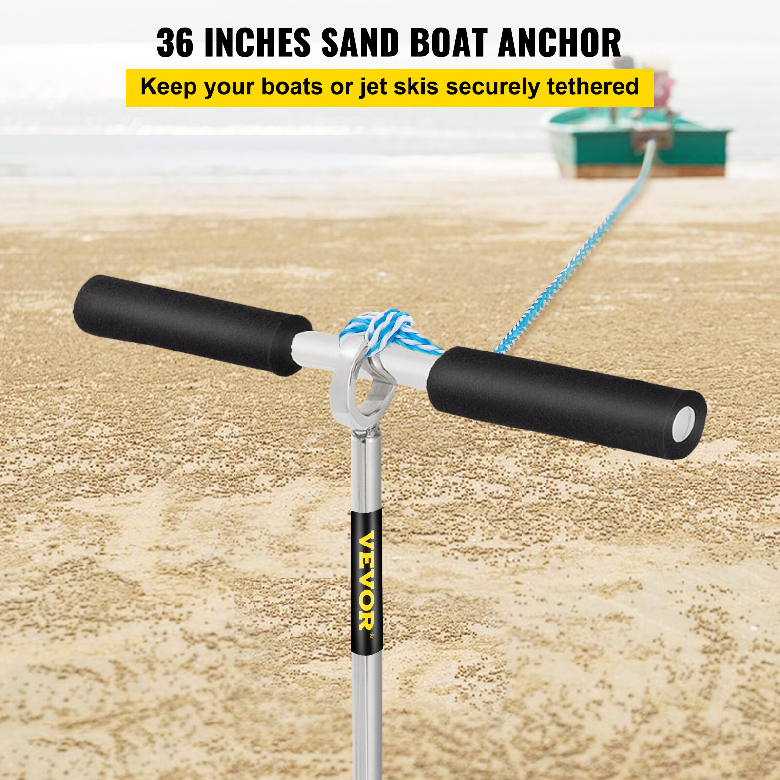 VEVOR 36" Boat Sand Anchor Stainless Steel Pontoon Sand Anchor for the ...