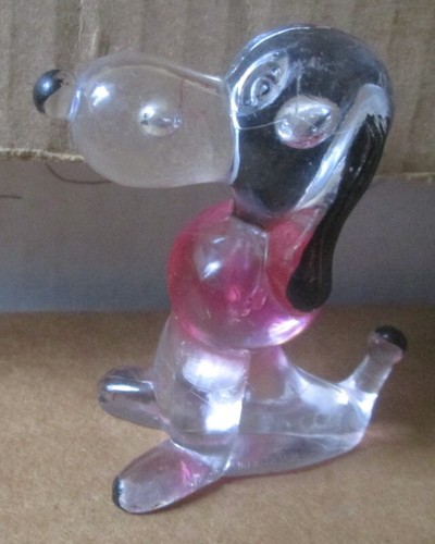 Vintage Lucite Snoopy Dog Clear w Pink Plastic Figure ~3“, Hong Kong | eBay