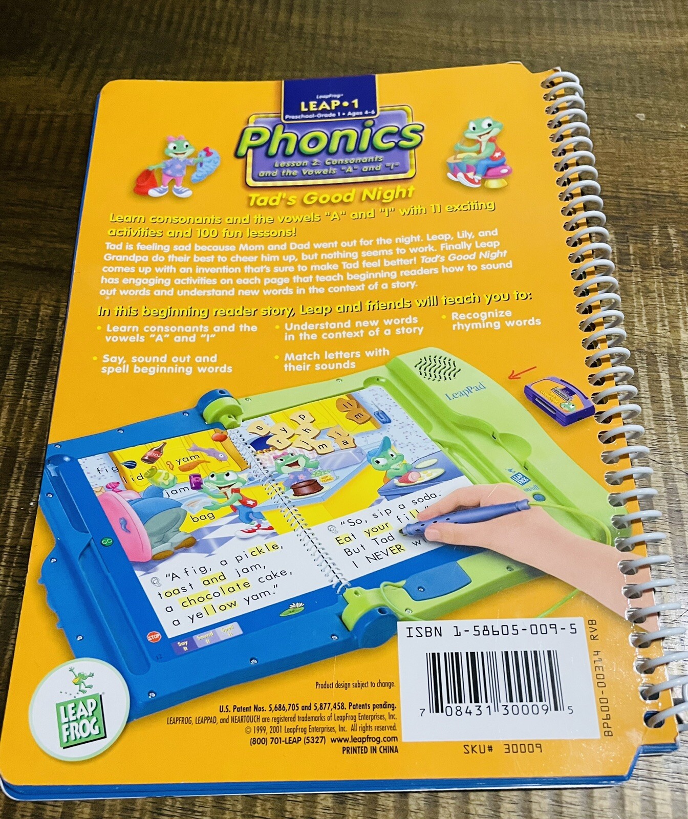 LeapFrog LeapPad PHONICS TAD'S GOOD NIGHT Lesson 2 Book & Cartridge ...