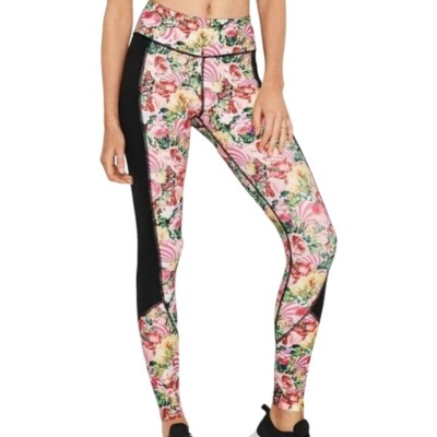 Victoria's Secret Collab Multicolor Floral Crop Leggings Pink Green ...
