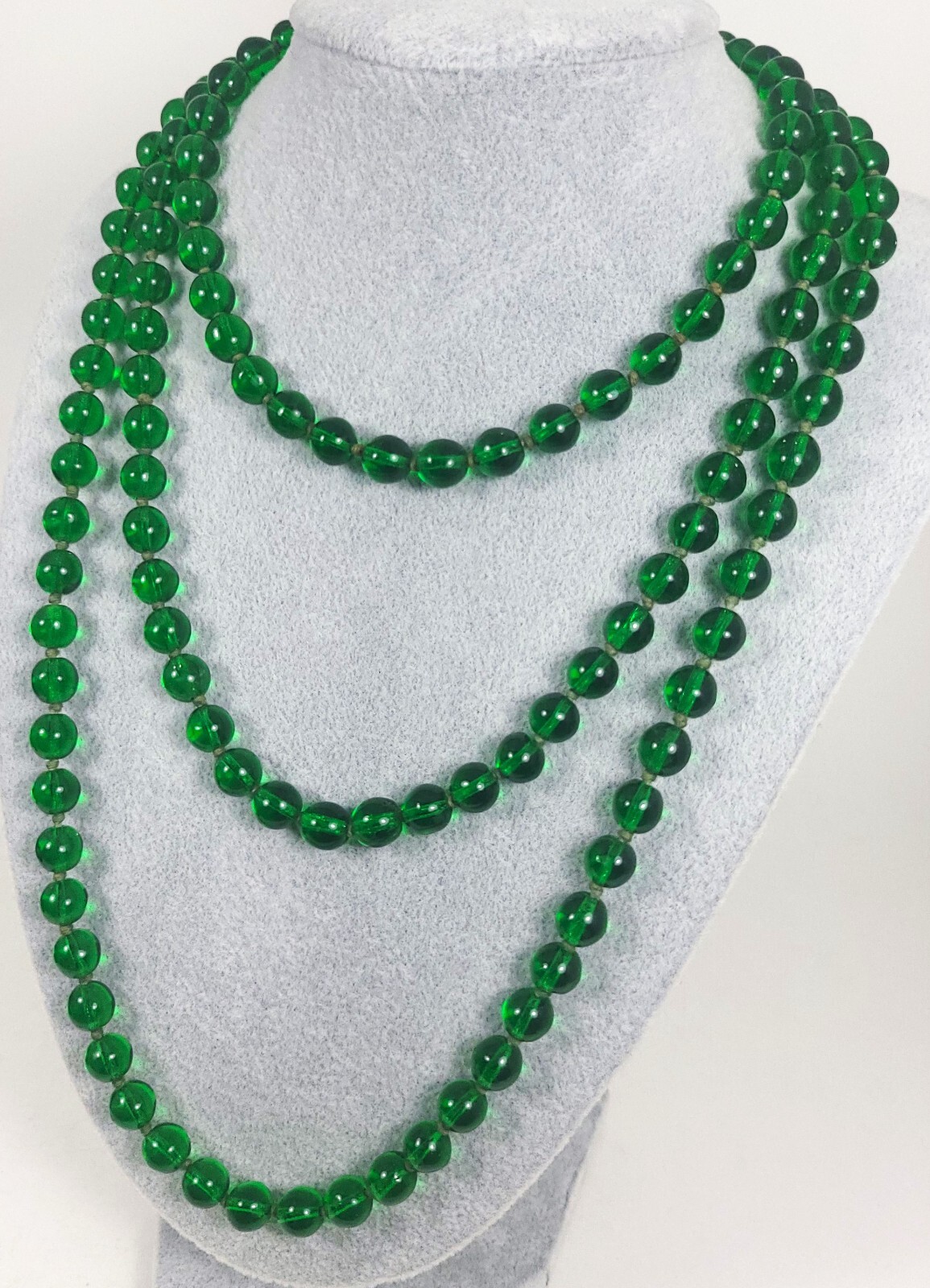 Antique 1920s Art Deco Authentic Flapper Necklace Gre… - Gem