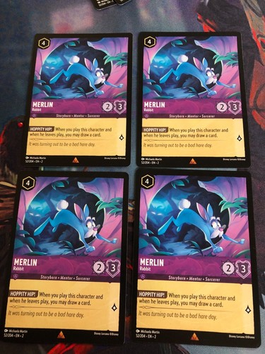 Merlin Rabbit Rare 4x x4 Disney Lorcana Rise of the Floodborn | eBay