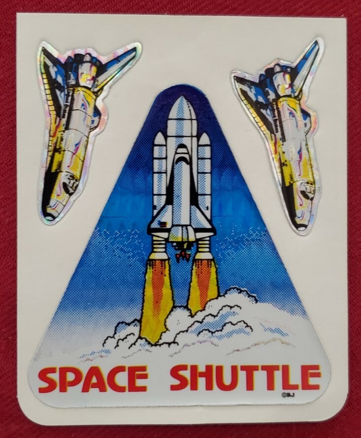 Rare Vintage 80's Shiny Prizm Space Shuttle Stickers - 1 sheet | eBay
