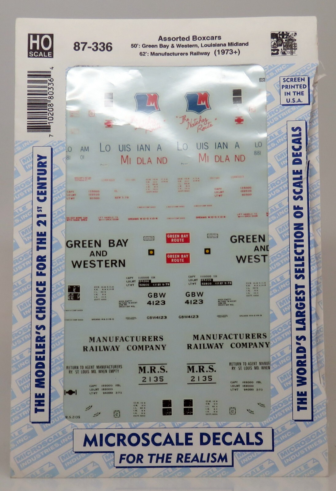 Microscale HO Decals 87-336 Assorted Boxcars GBW/LOUISIANA MIDLAND ...