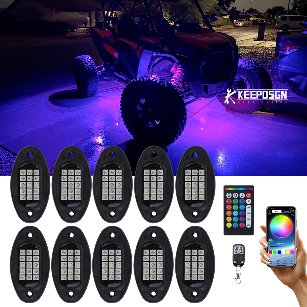 10xRGB LED Pods Rock Light Underbody Neon Lamp For Can-Am Spyder F3 RS ...