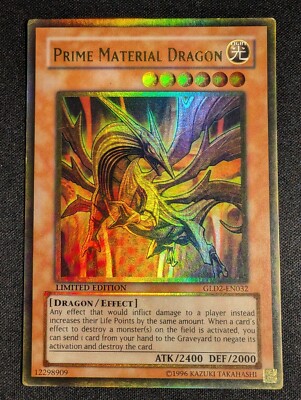 Yugioh - Prime Material Dragon GLD2-EN032 Limited Edition Gold Rare NM | eBay